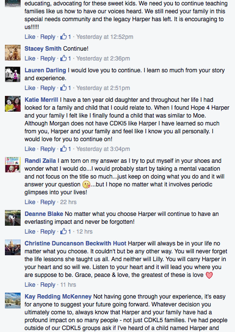 Harper Story Facebook Responses | Hope4Harper